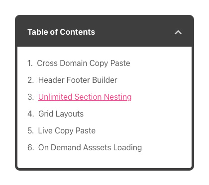 Elementor Table Of Content Widget Demo – HappyAddons